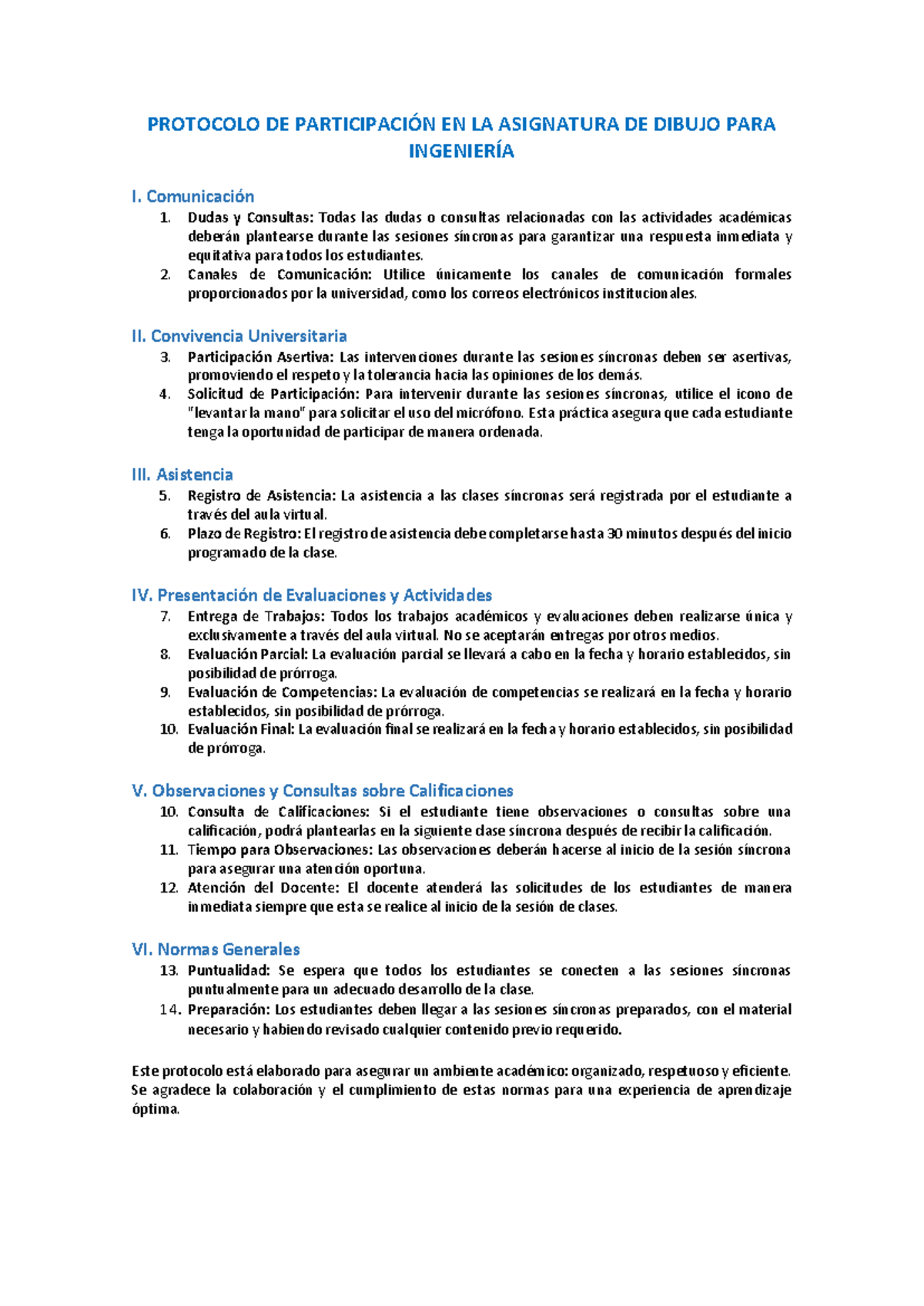 Protocolo de Participación en Dibujo para Ingeniería (ing-2023) - Studocu