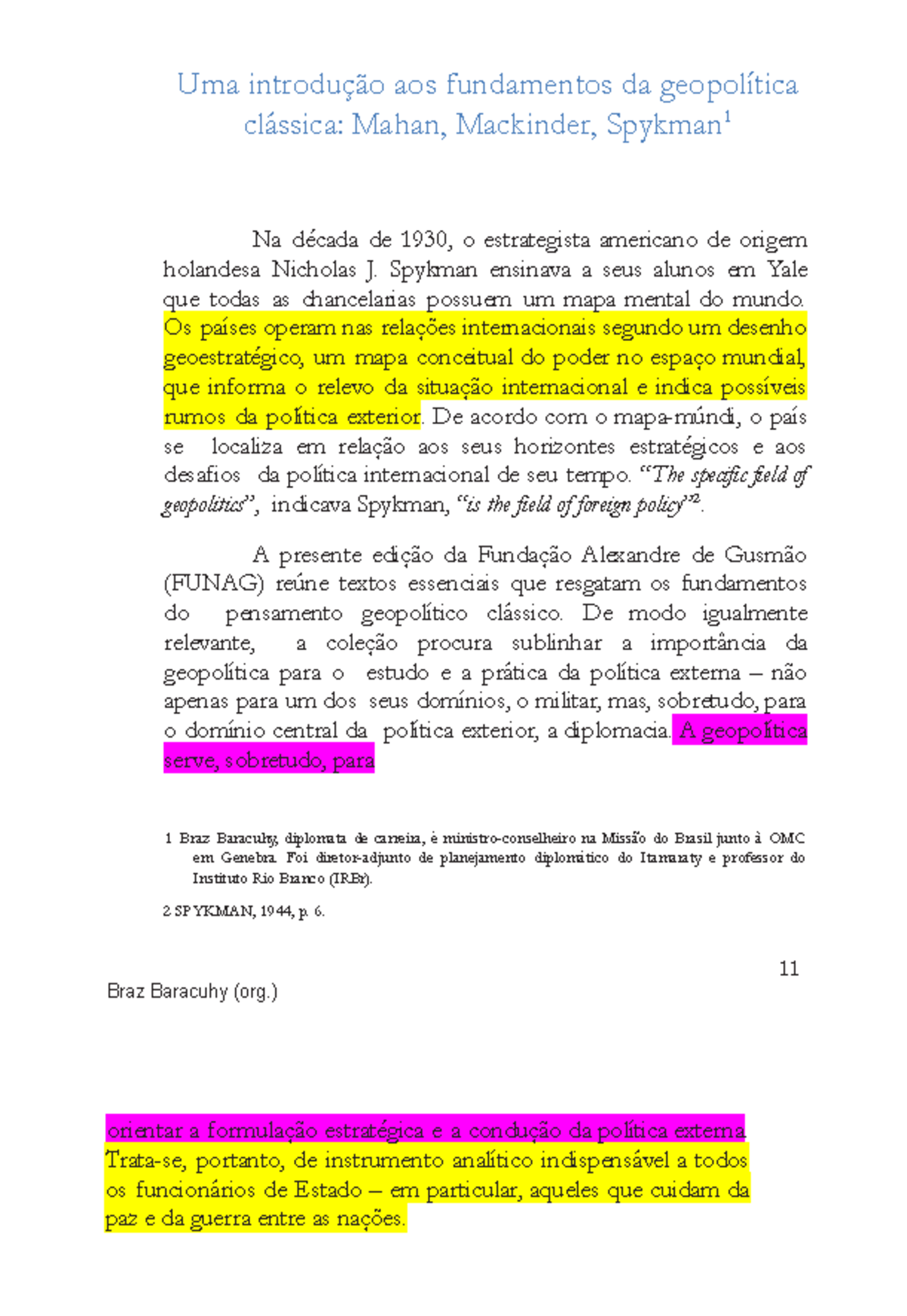 Fundamentos da Geopolítica Clássica: Mahan, Mackinder e Spykman - Studocu