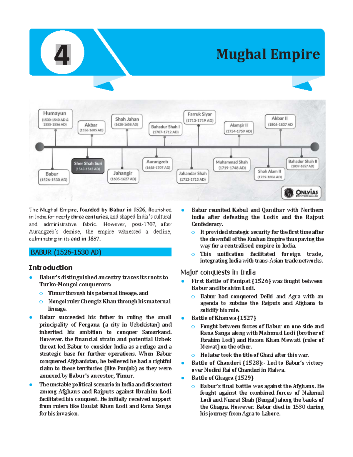 Medieval History: The Rise and Fall of the Mughal Empire (HIST 101 ...