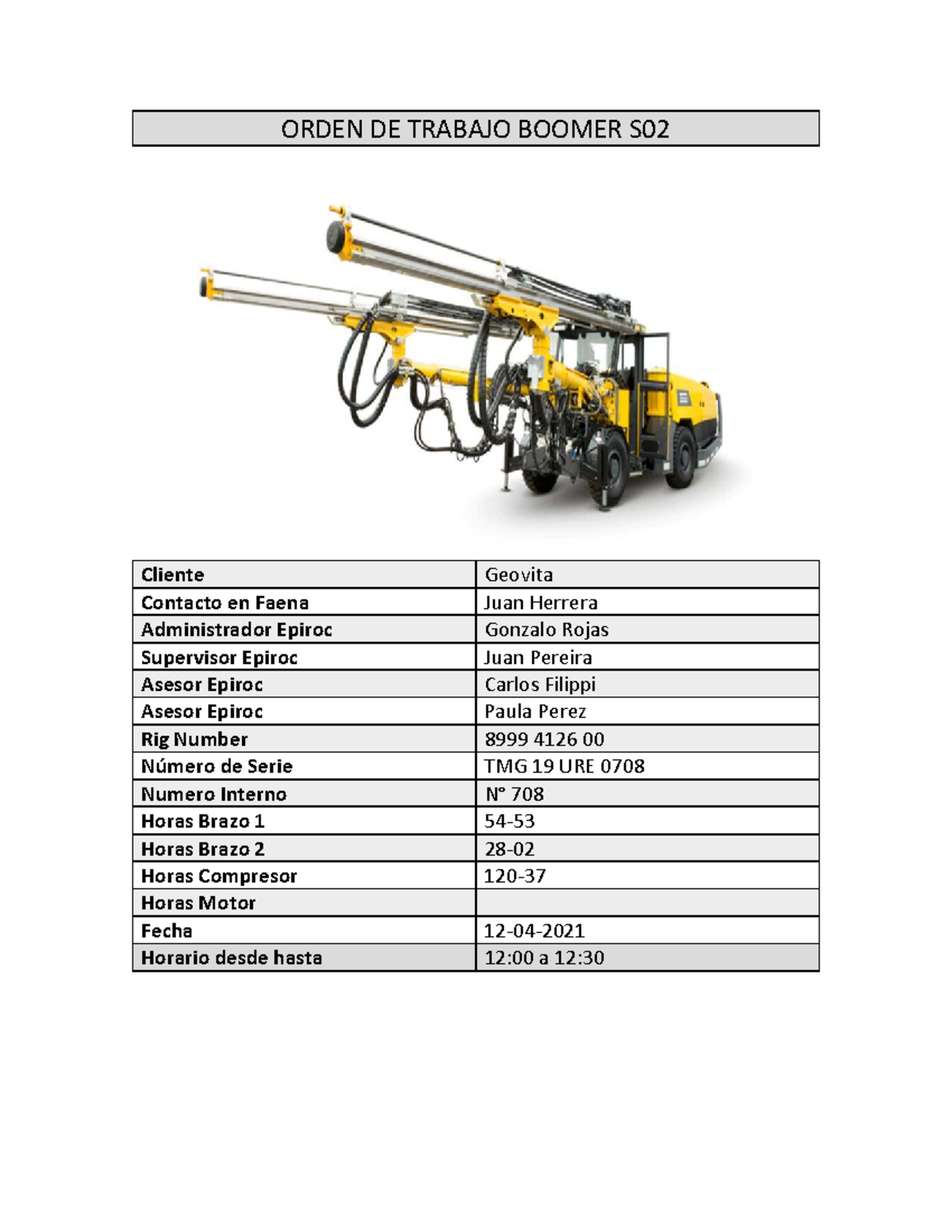 ORDEN DE TRABAJO BOOMER S02 - OT 708 12-04-2021 - Studocu