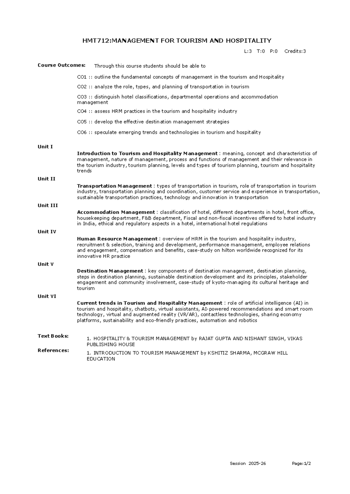 HMT712: Final Exam Study Notes on Tourism and Hospitality Management ...