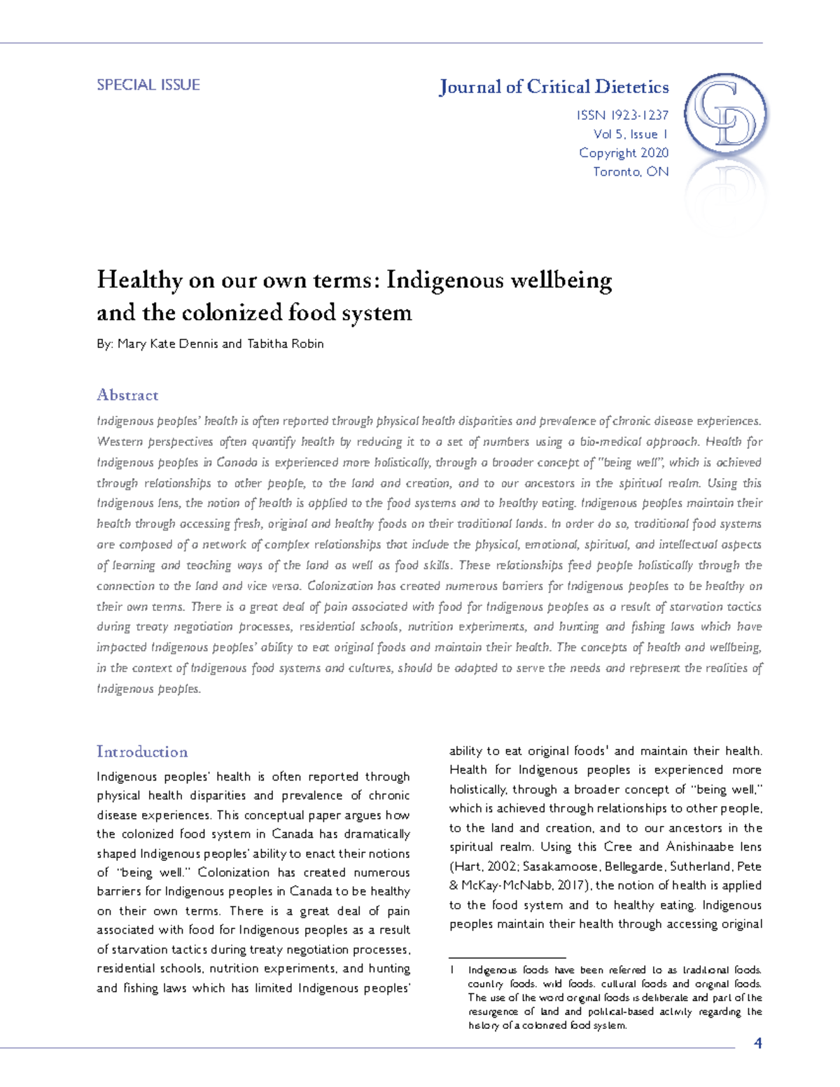 Healthy on Our Own Terms: Indigenous Wellbeing and Food Sovereignty ...