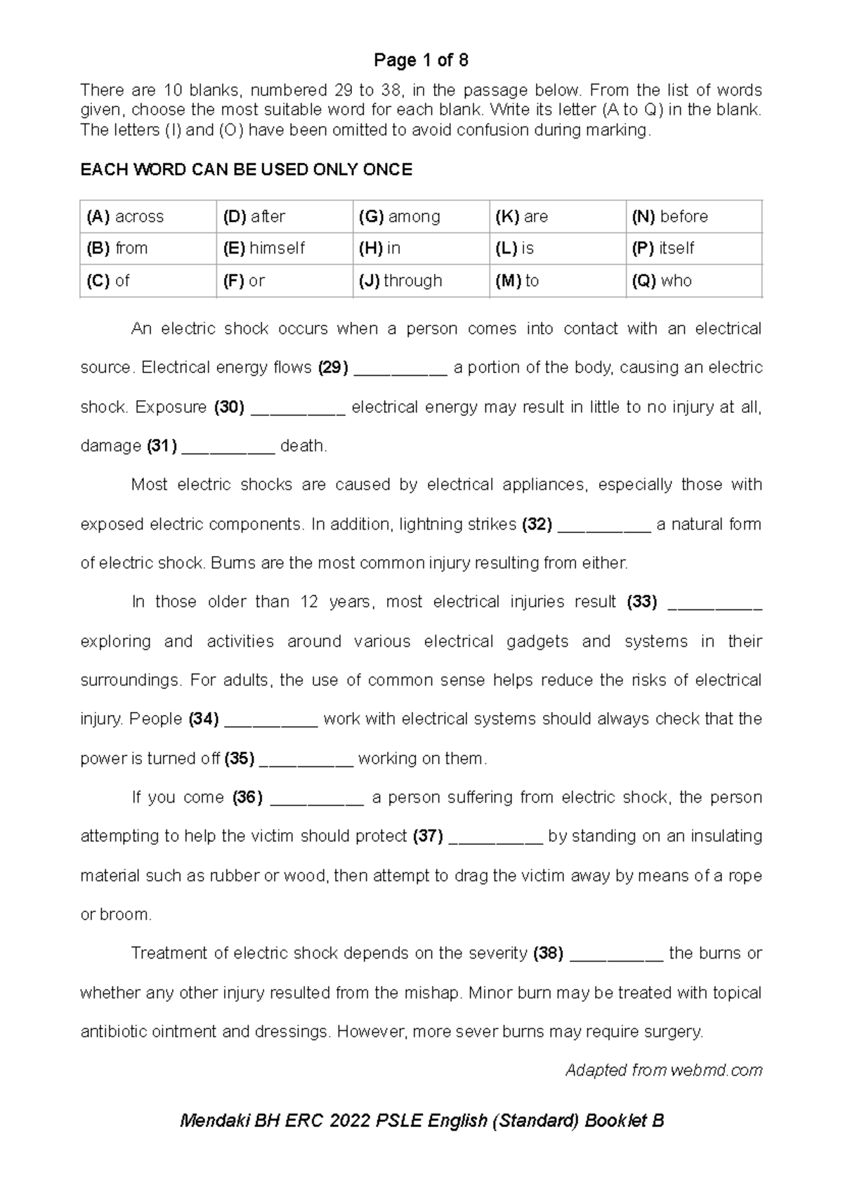 PSLE Standard English 2022 Paper 2 Sample Questions and Answers - Studocu