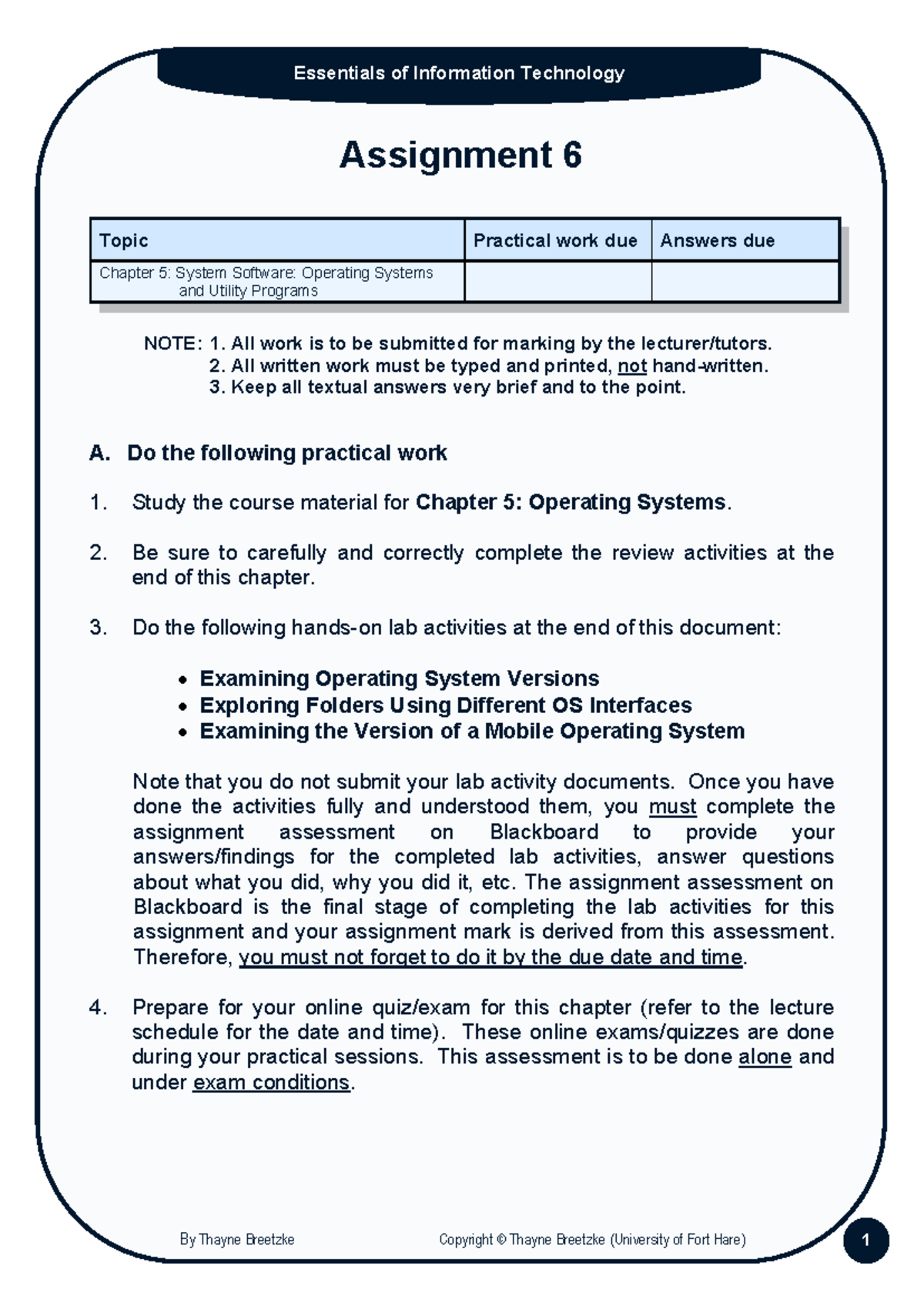 Assignment 6: Practical Work on System Software (IT Essentials) - Studocu