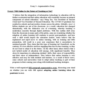 [Solved] Write a argumentative article about online learning include ...