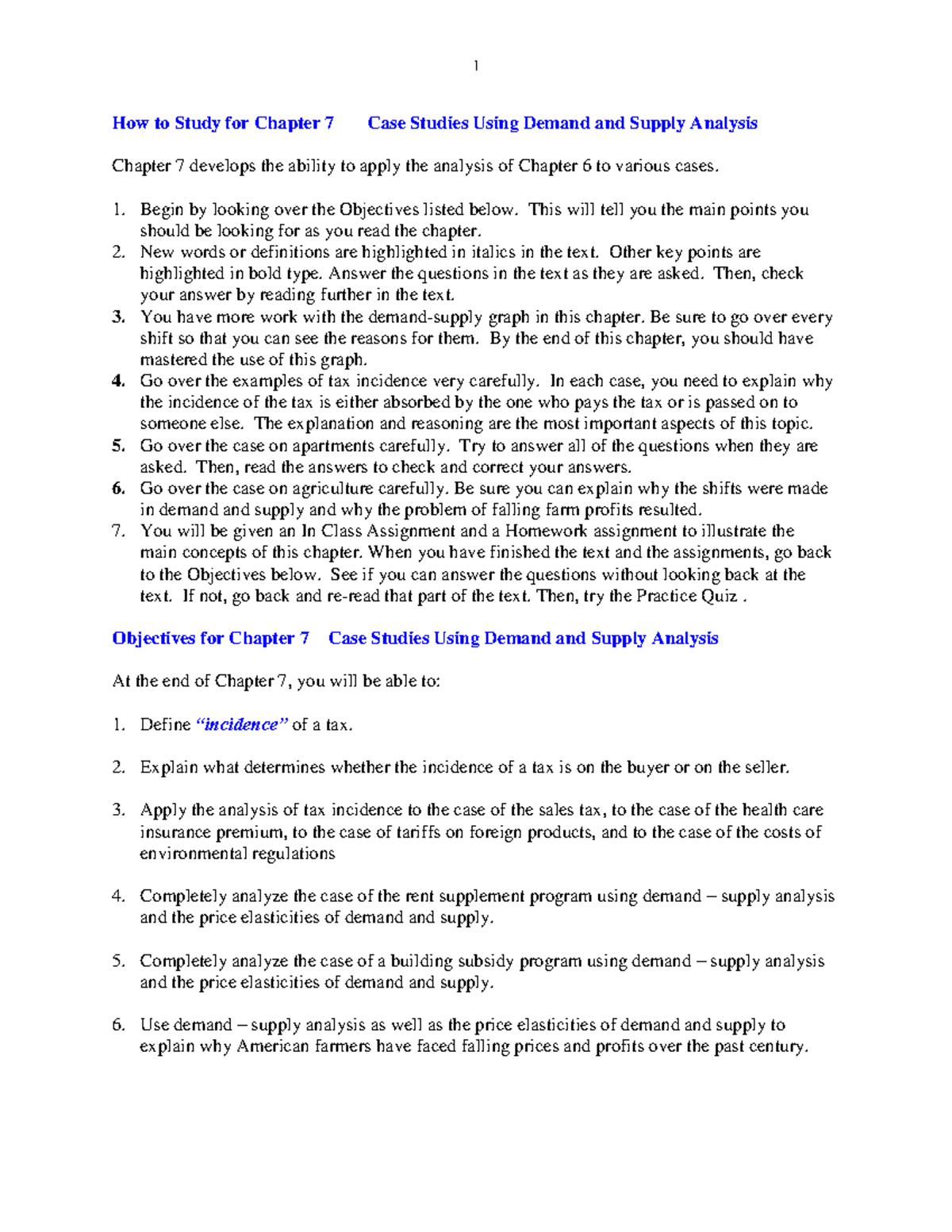 CASE E - Analyzing Demand & Supply with Chapter 7 Case Studies - Studocu