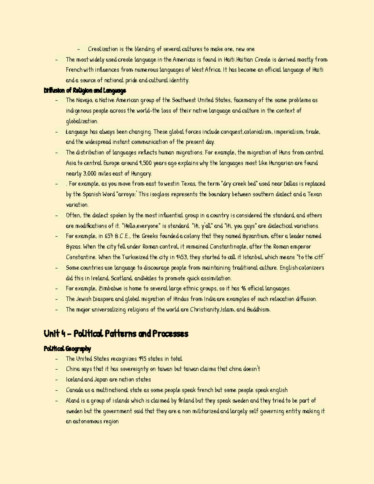 AP Human Geography - FRQ on Language, Culture, and Migration - Studocu