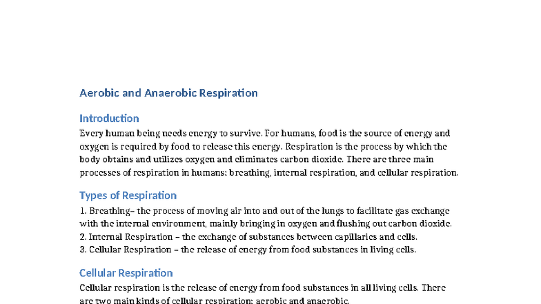 Aerobic and Anaerobic Respiration Overview: Key Concepts and Processes ...