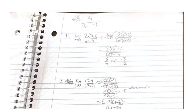 Unit 3 Test - Math Concepts and Limits - Studocu
