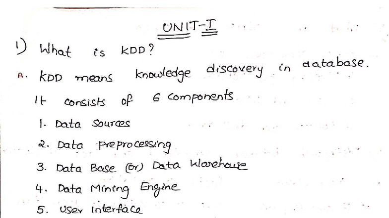DWDM 2M Questions - Knowledge Discovery & Data Mining Concepts - Studocu