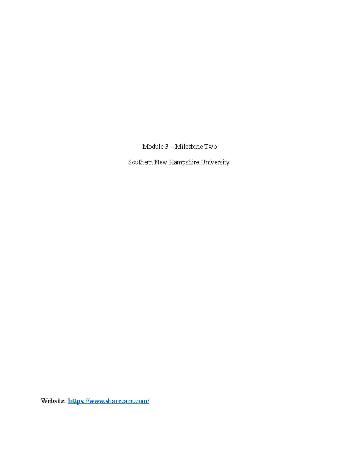 HCM 400 Module 3 Milestone Two: Financial Statement Analysis of ...