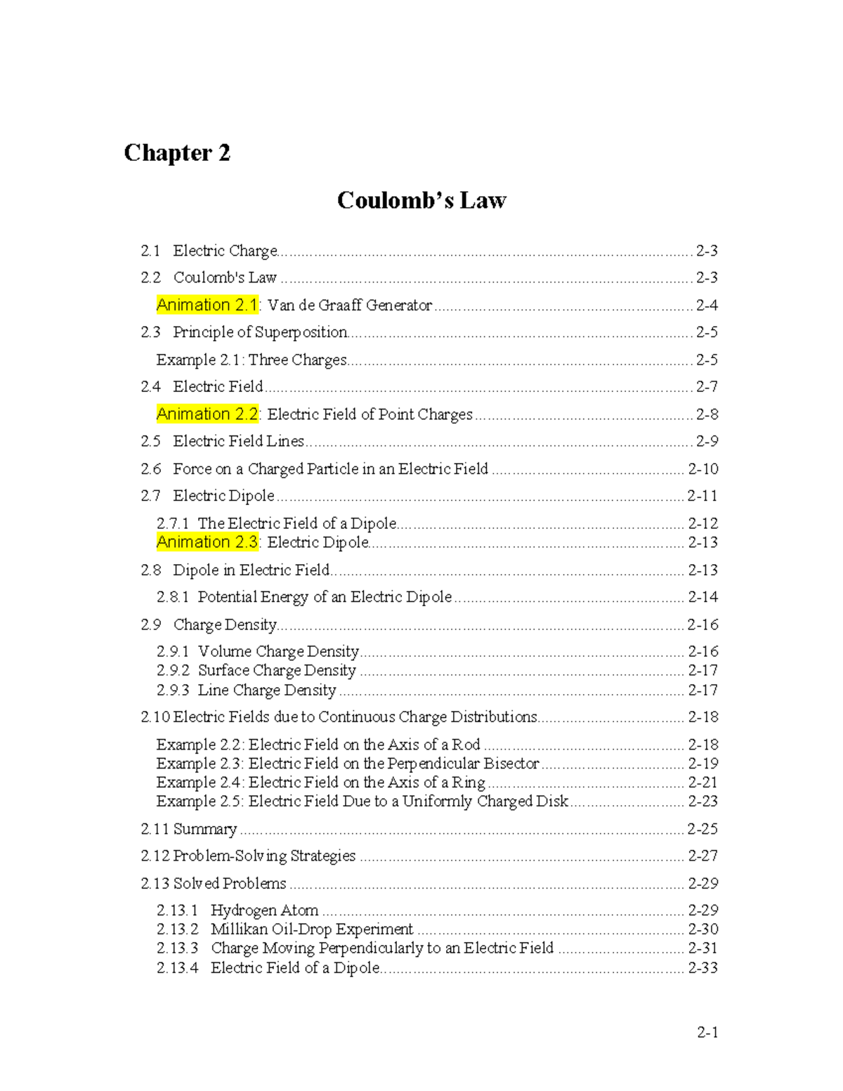 Chapter 2: Electric Charge and Fields - Law 2.1 to 2.15 (Guide 02 ...