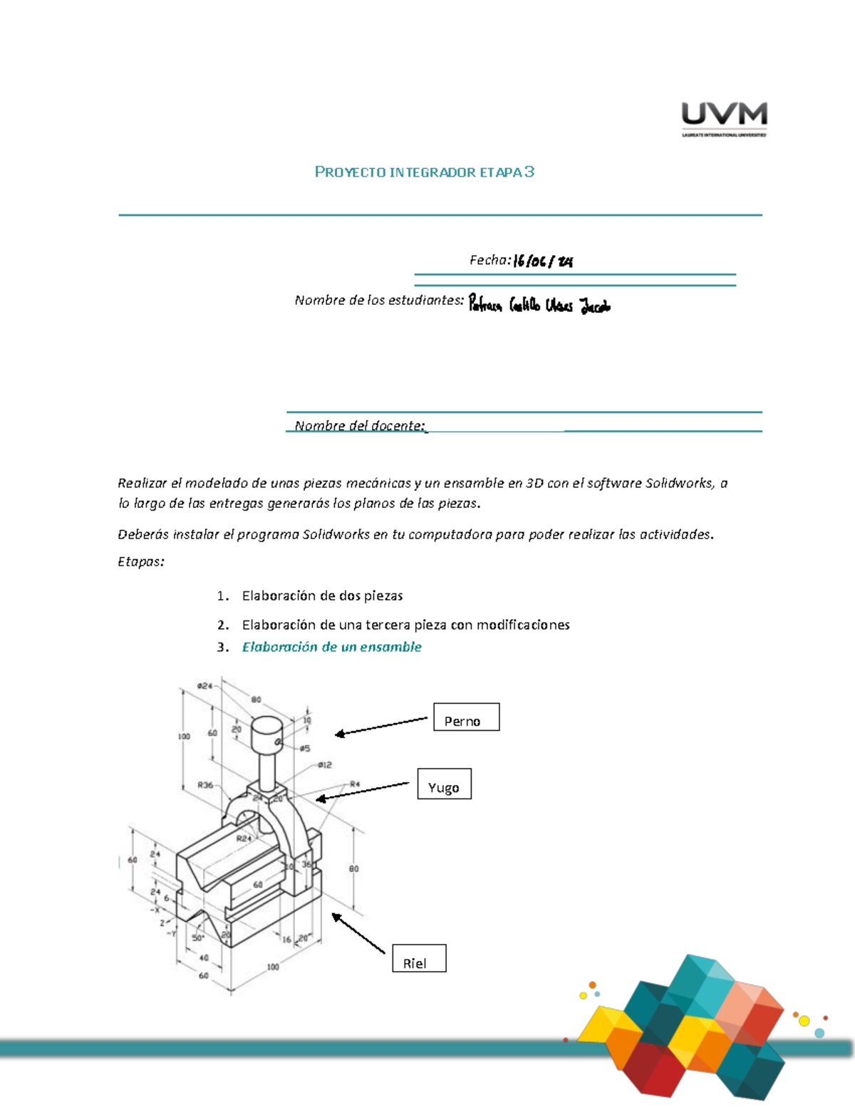 A6 UJPC - Proyecto Integrador Etapa 3: Ensamblaje 3D en SolidWorks ...