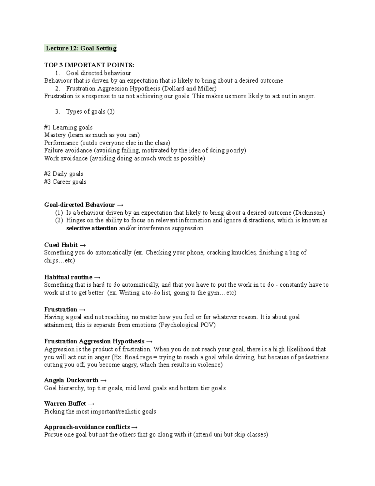 FSS 1150 Final Exam Study Guide: Key Concepts on Goal Setting and Grit ...