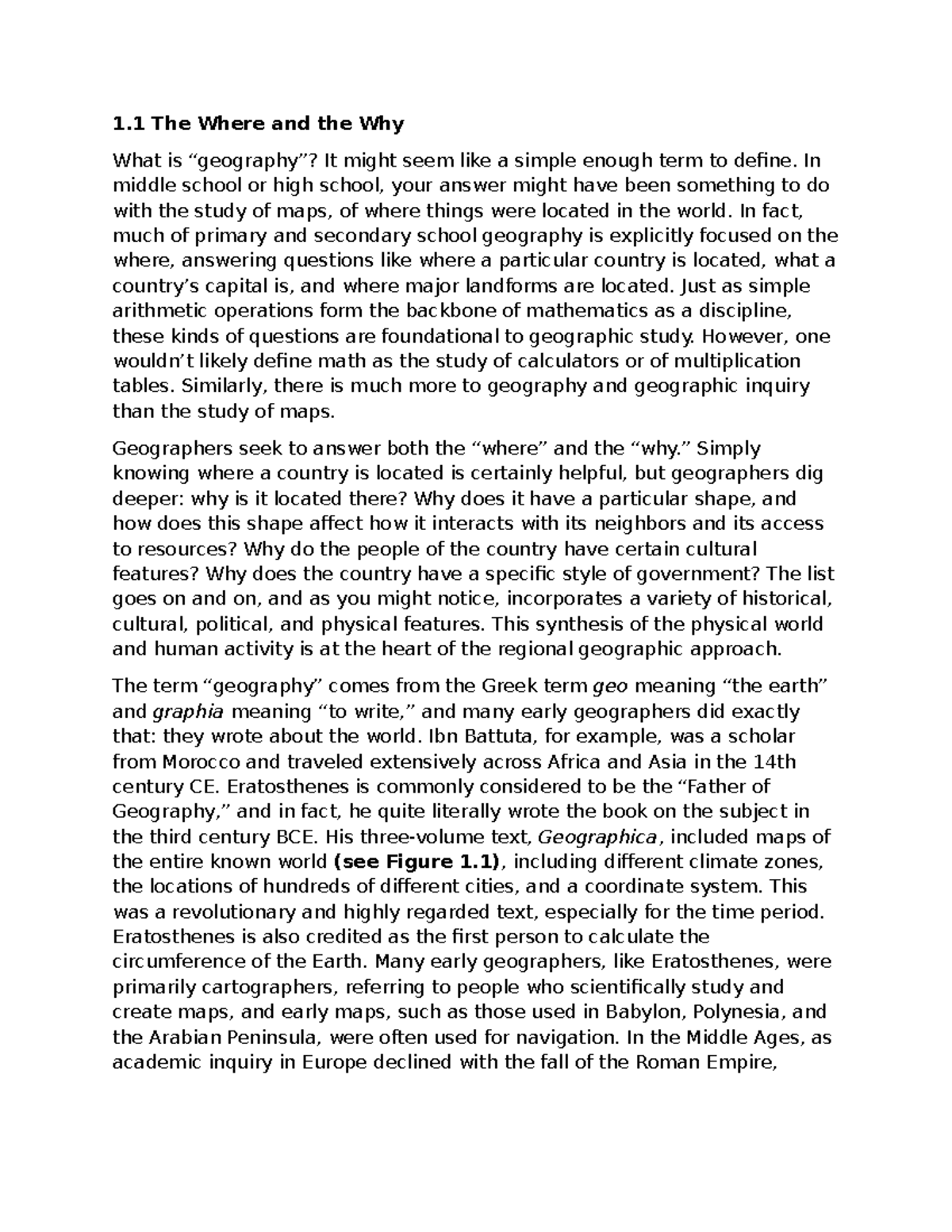 Geography and Its Spatial Perspective - Course Code Analysis - Studocu