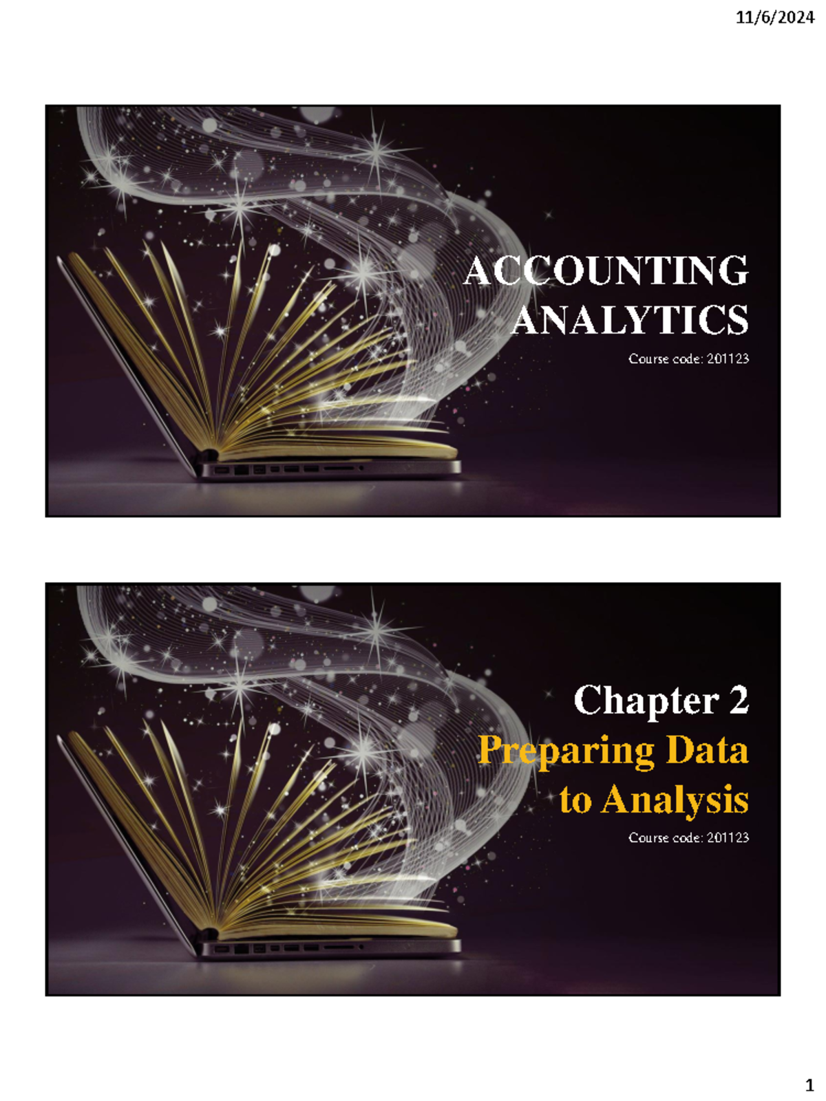 C2 Preparing data for Analysis - ACCOUNTING ANALYTICS Course code ...