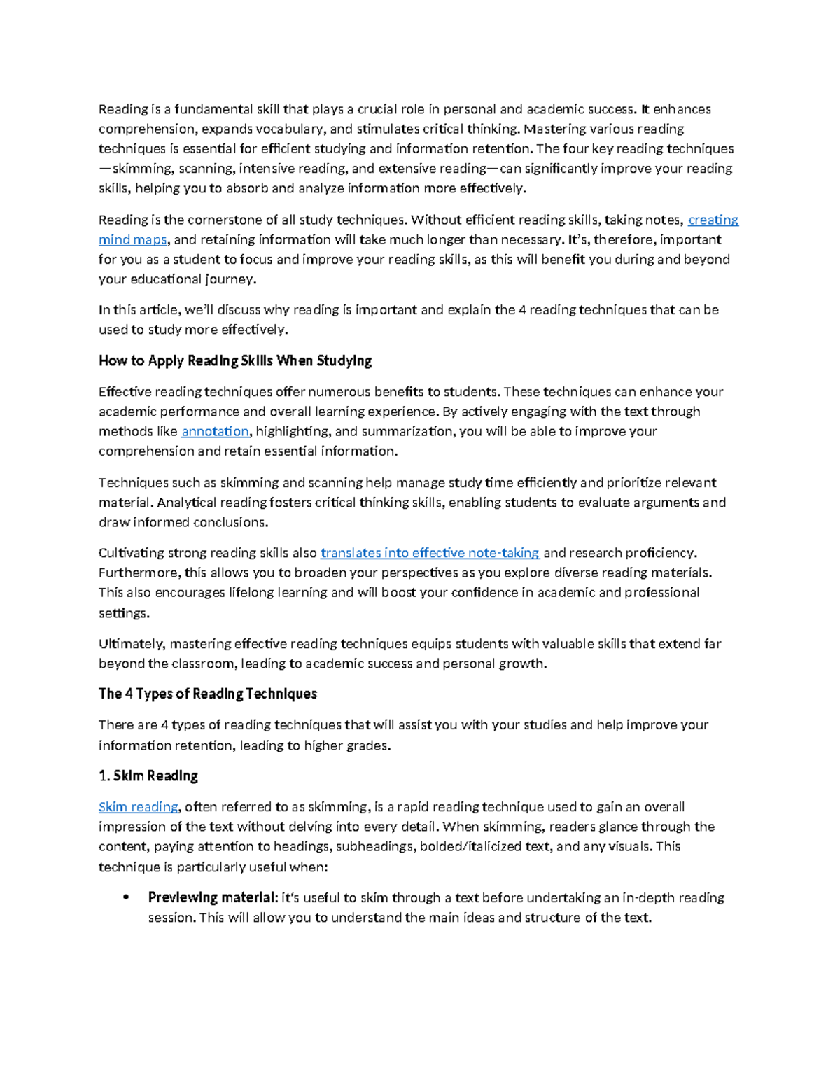 Reading Techniques and Skills for Effective Study: A Comprehensive ...