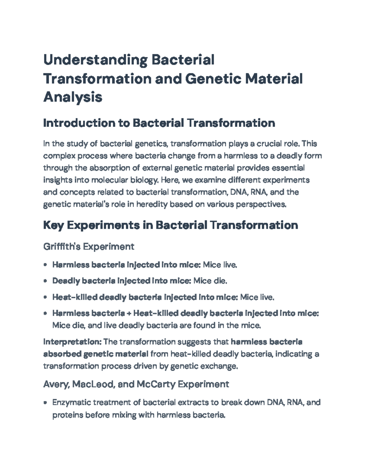 Bacterial Transformation: Understanding Genetic Material & Key ...
