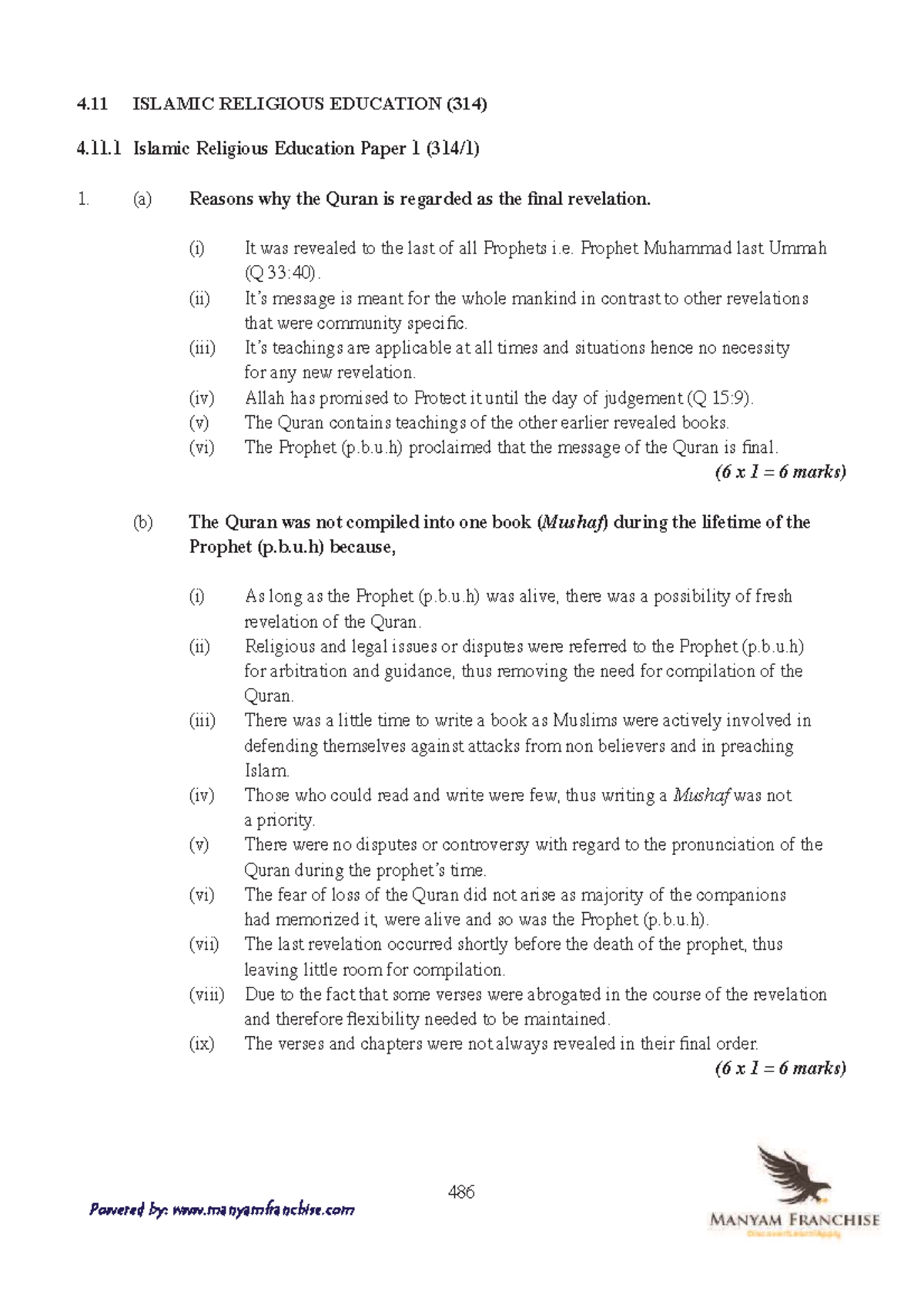 Islamic Religious Education (314): Key Concepts and Teachings - Studocu