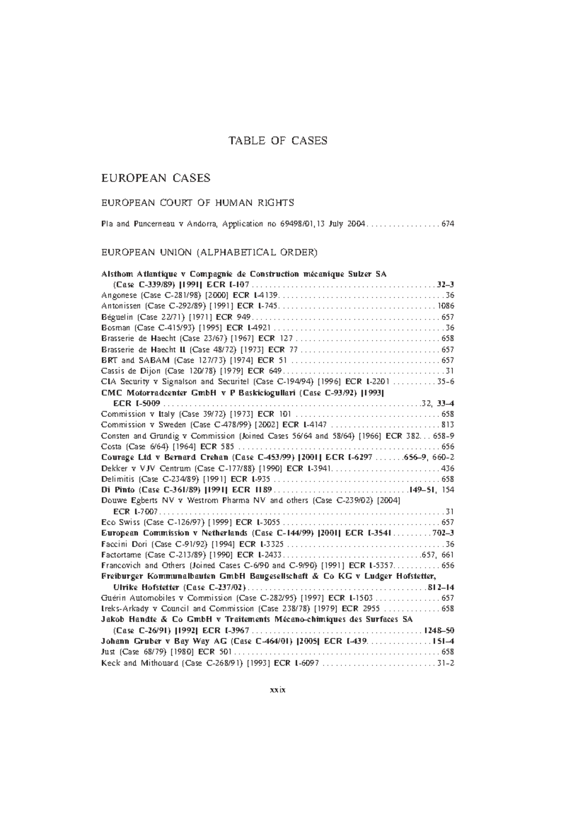 Table of Cases in Contract Law: European and National Jurisdictions ...