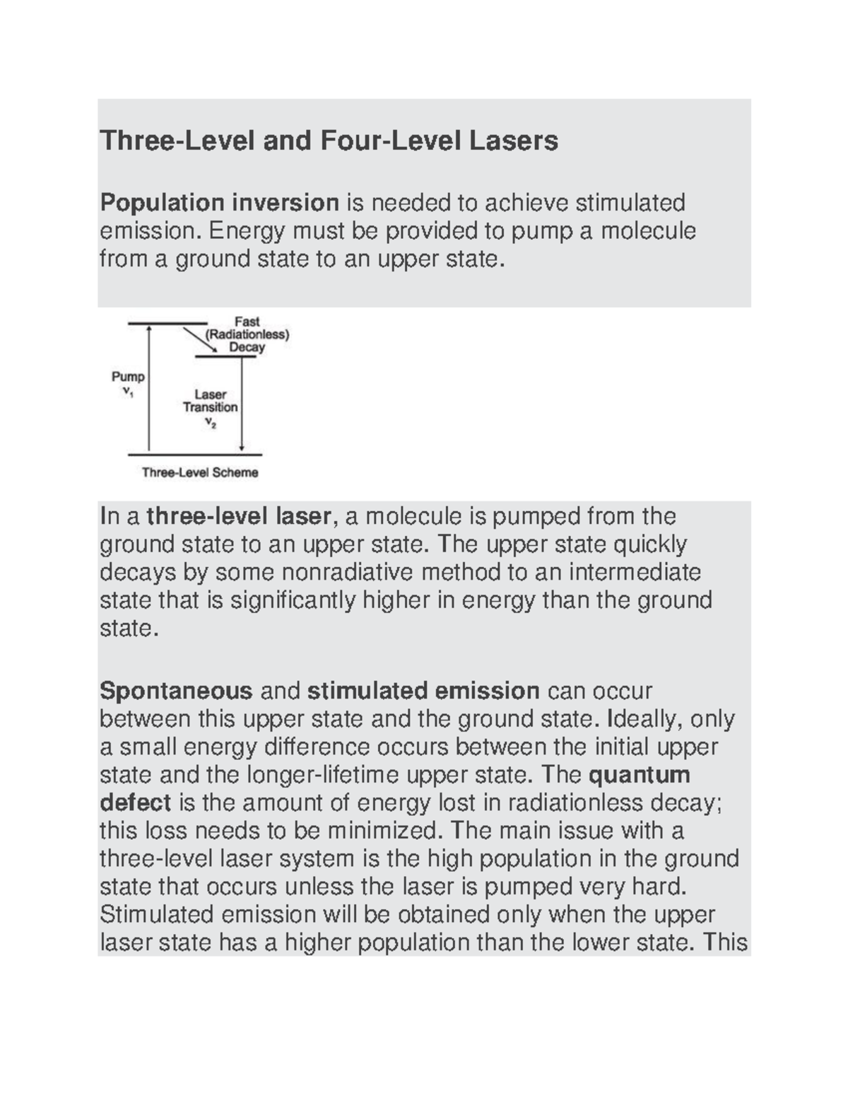 Three and Four-Level Lasers: Principles and Mechanisms Explained - Studocu