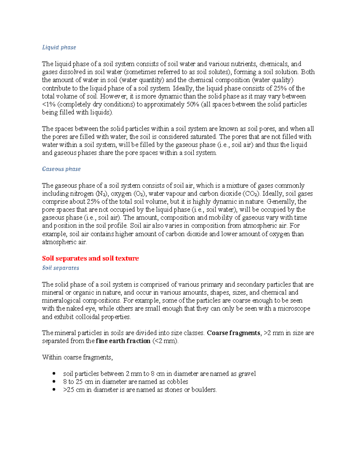 Soil Phases: Liquid and Gaseous Components Explained - Studocu
