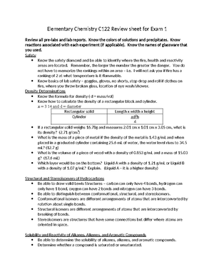 Elementary Chemistry Study Guide: Key Concepts and Techniques ...