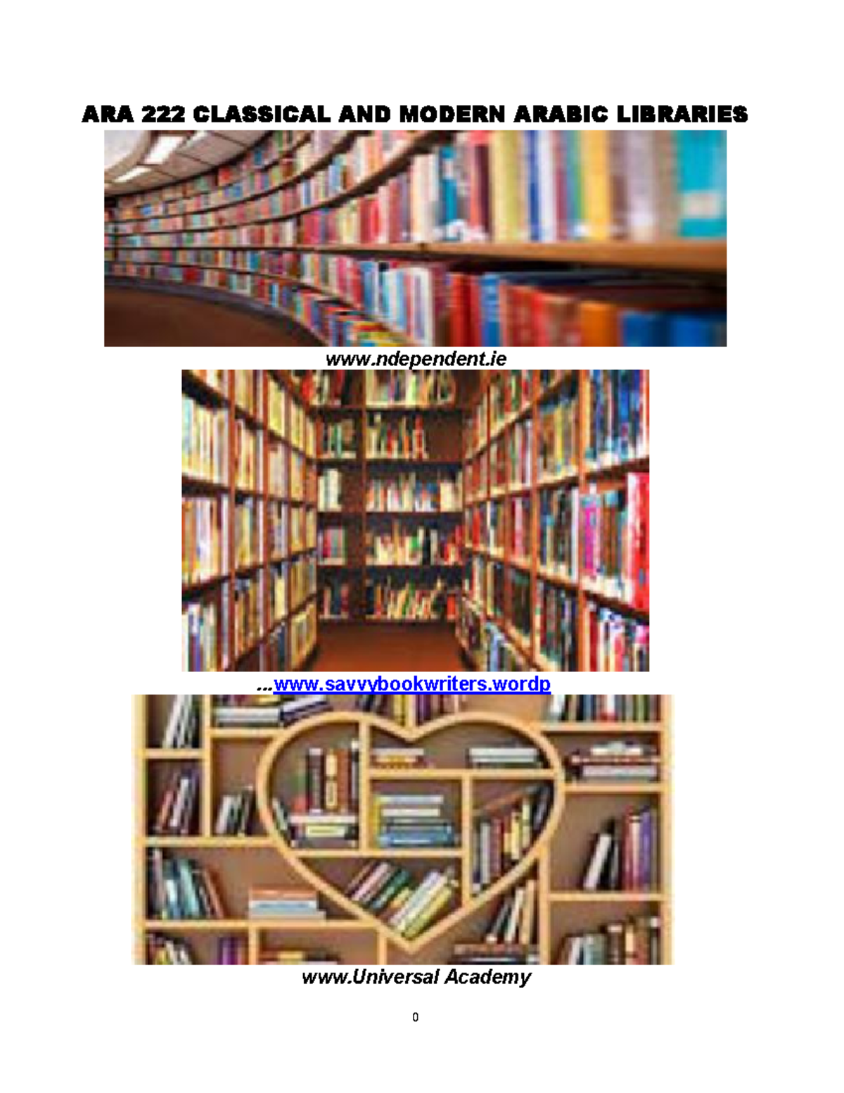 ARA 222 Arabic Libraries - ARA 222 CLASSICAL AND MODERN ARABIC ...