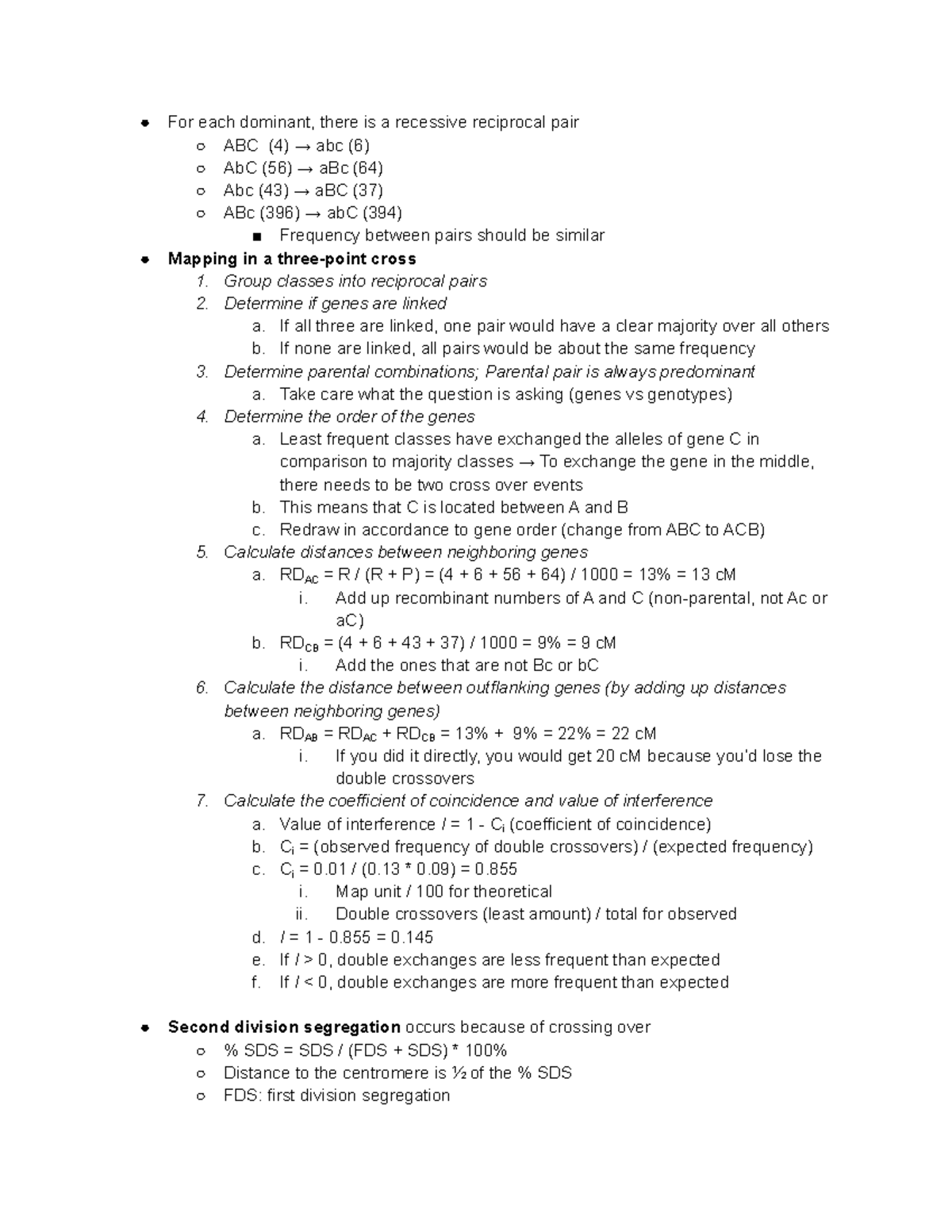 Lecture 5 Three Point Cross And Mapping For Each Dominant There Is A Recessive Reciprocal