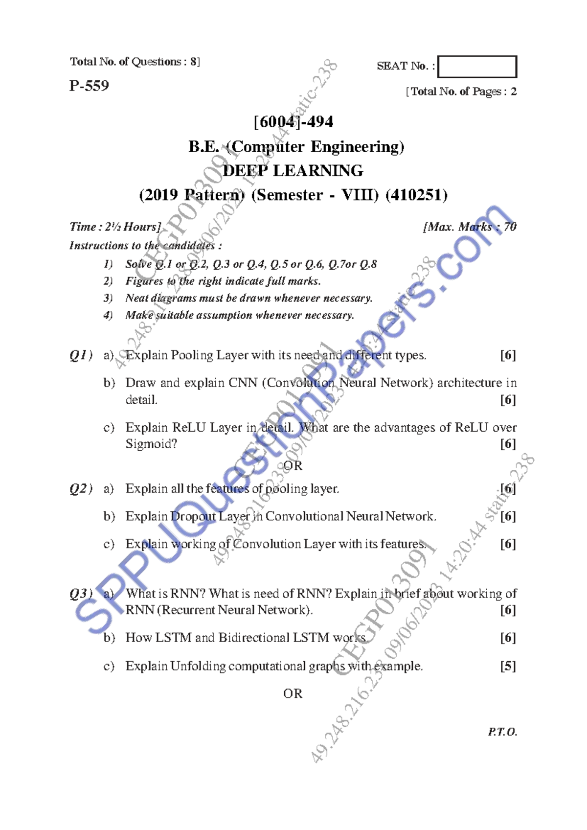 Be computer-engineering semester-8 2023 may deep-learning-2019-pattern ...
