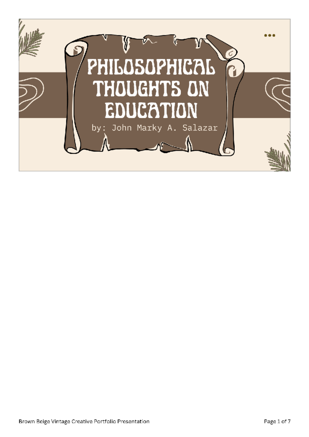 PHIL 101: Philosophical Thoughts on Education and Social Change - Studocu