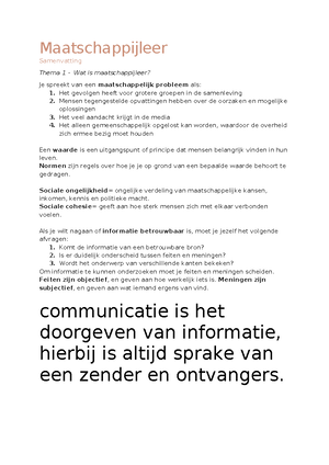 Theorie Maatschappijleer 5 Havo - Hoofdstuk 4: Pluriforme Samenleving - Studeersnel