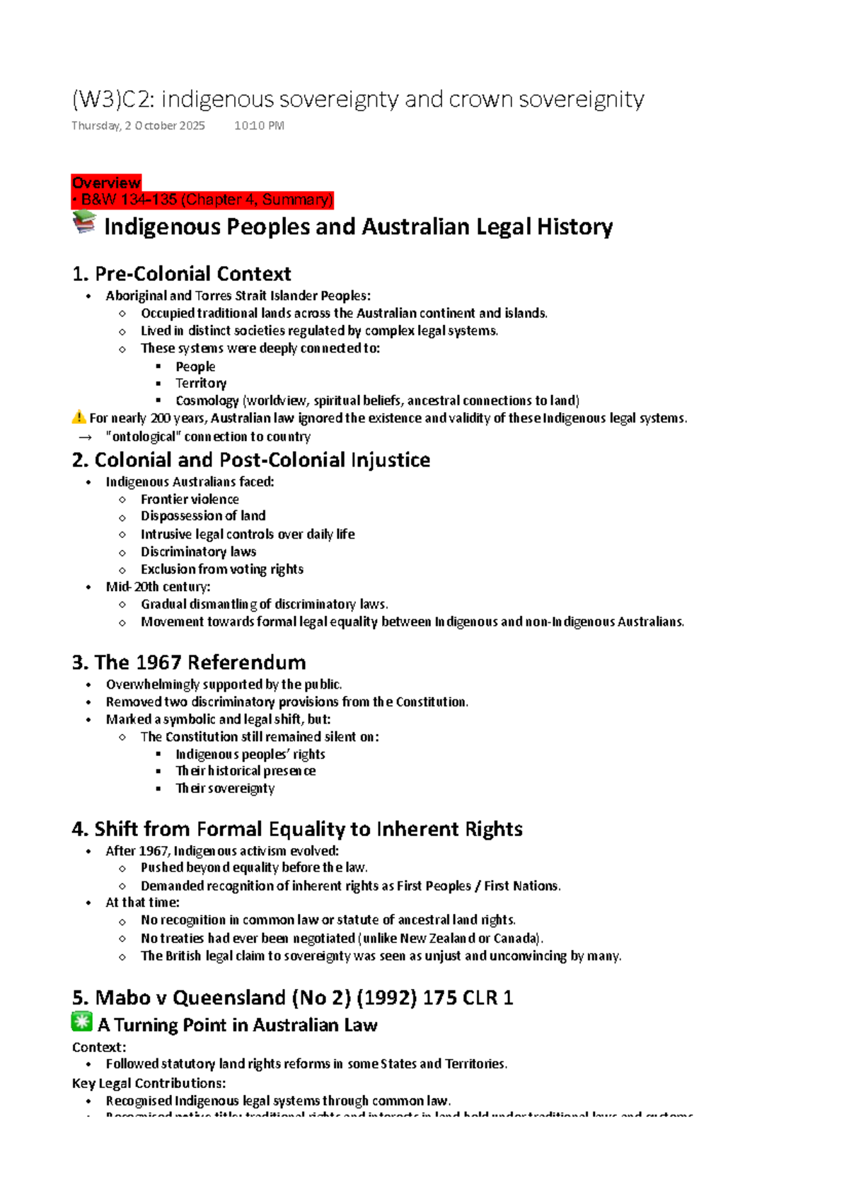 (W3)C2: Indigenous Sovereignty vs Crown Sovereignty - A Legal Overview ...