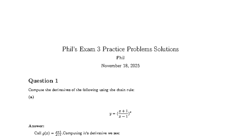 Phil's Exam 3 Practice Problems Solutions (November 2025) - Studocu