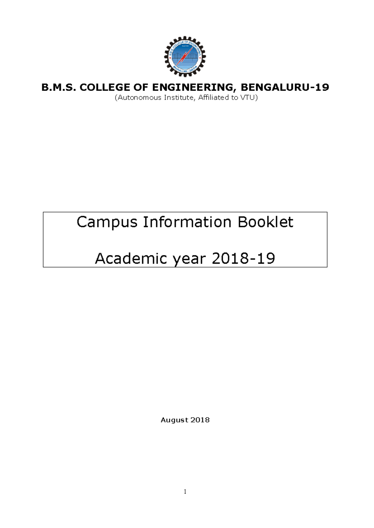BMSCE Campus Information Booklet 2018-19: Graduate Attributes ...