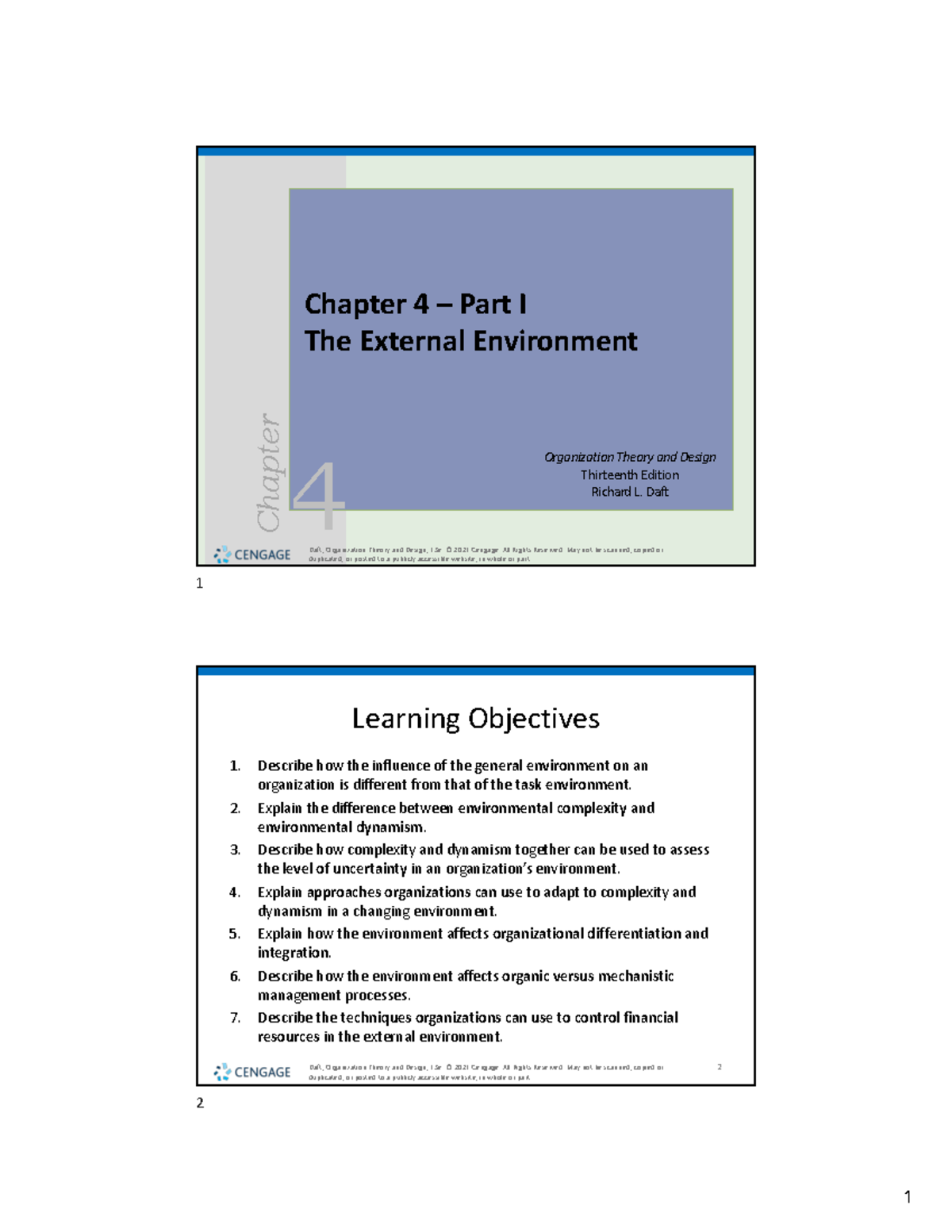 MGT4000 Daft Chapter 4 - Understanding the External Environment - Studocu