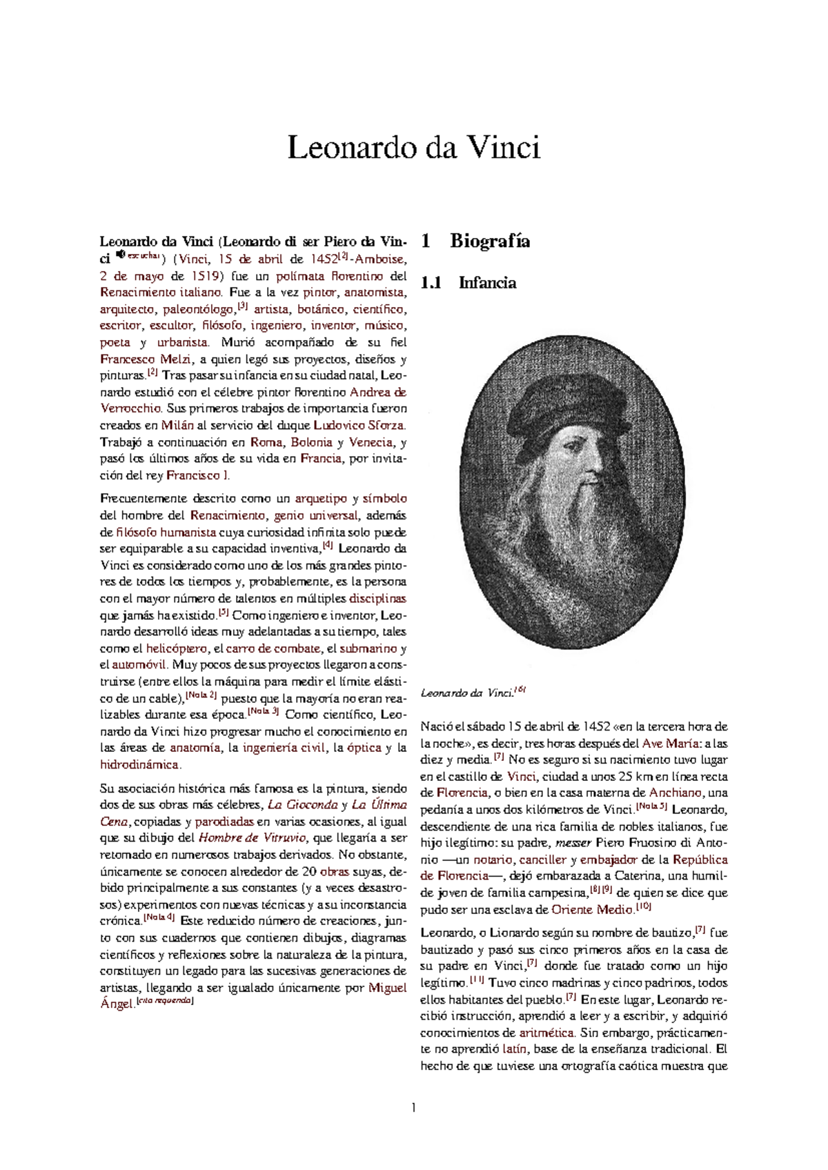 Biografía De Leonardo Da Vinci