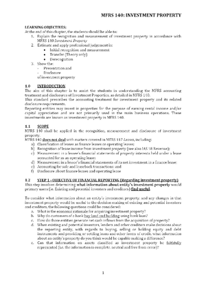 Notes MFRS 116 PPE - CHAPTER 1: MFRS116: PROPERTY, PLANT AND EQUIPMENT ...