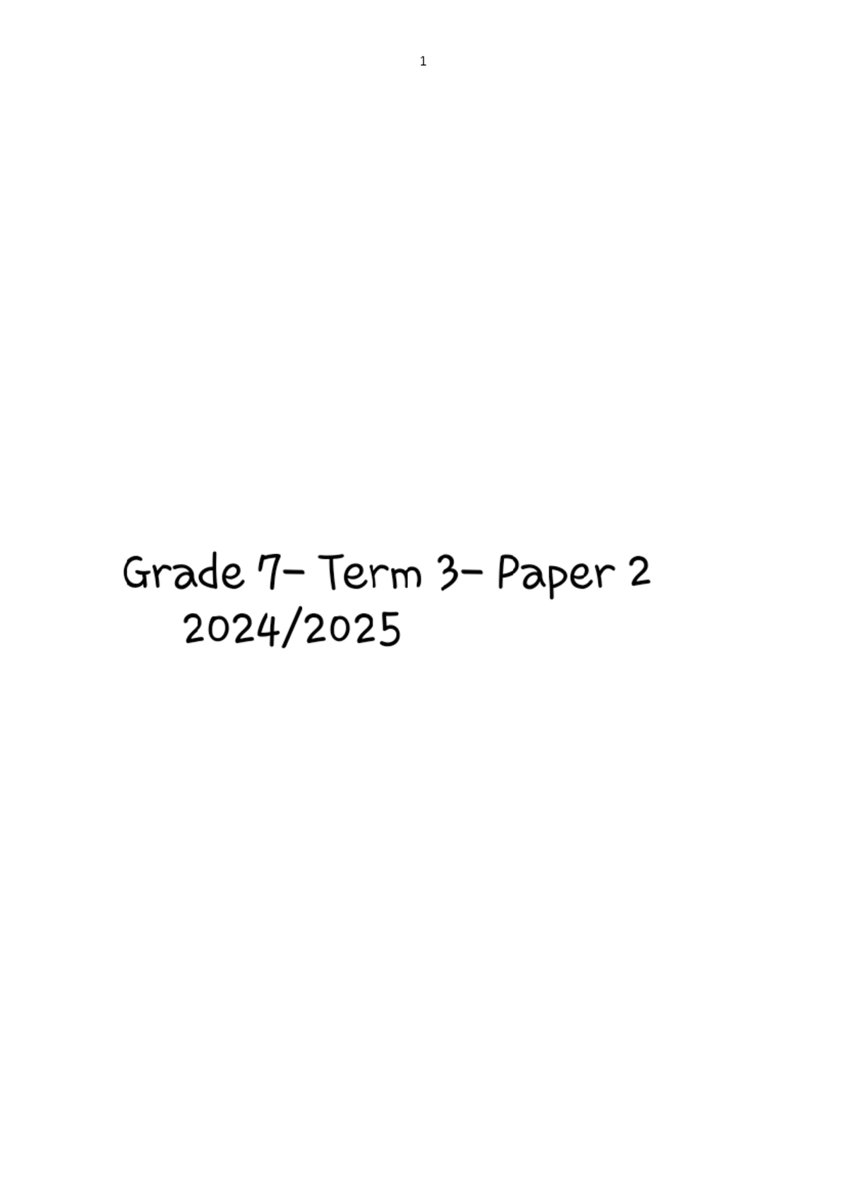 2024-25 Term 3 Gr 7 Science Paper 2: Chemical Reactions & Light - Studocu
