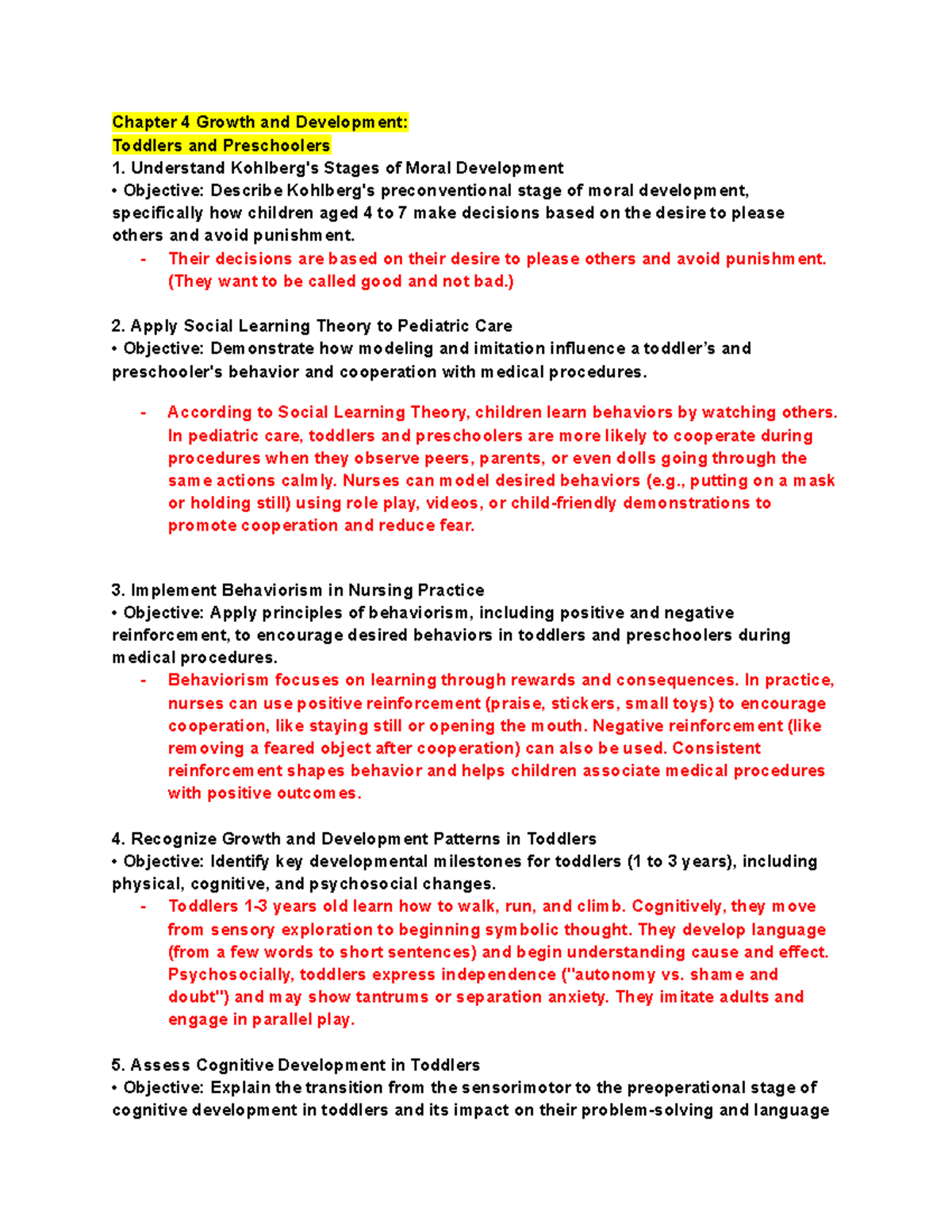 PEDS 101: Chapter 4 - Growth & Development in Toddlers & Preschoolers ...