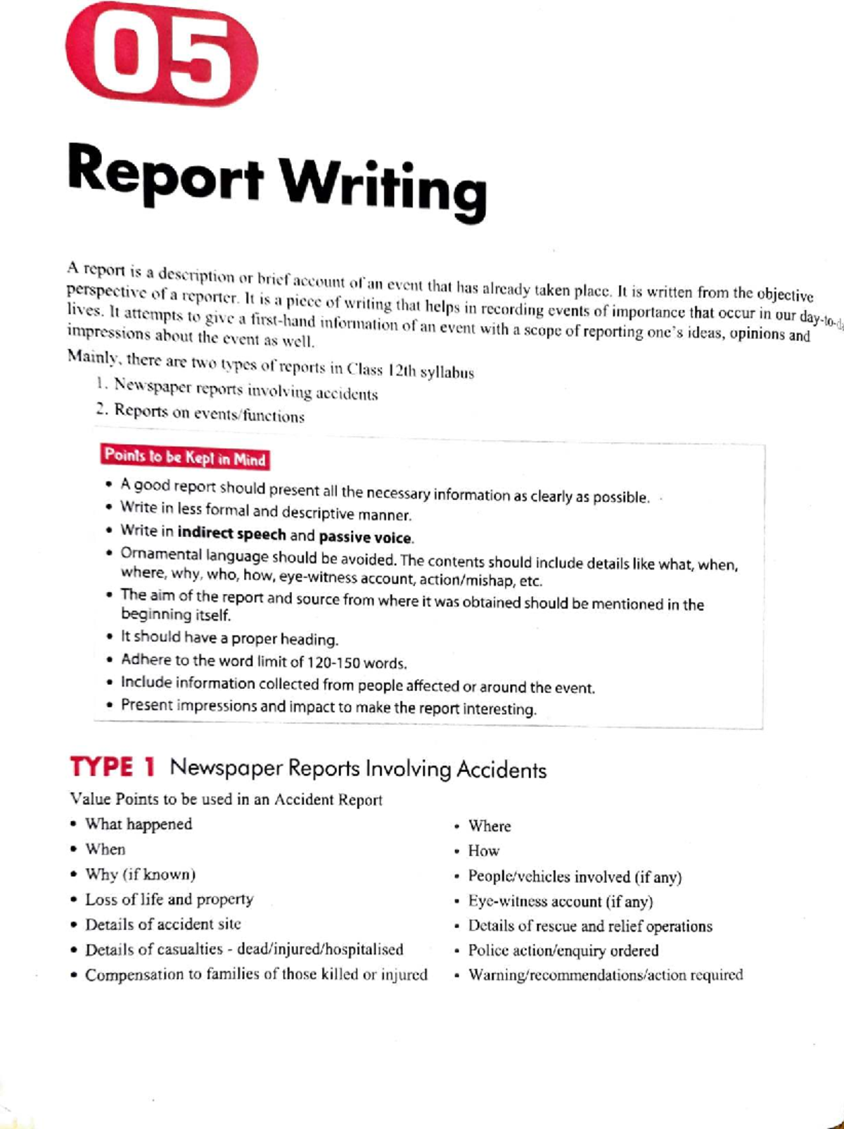 Report Writing: Types and Guidelines for Class 12 (ENG-05) - Studocu