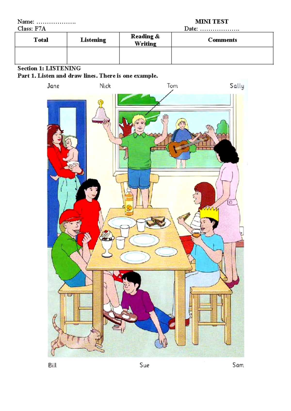 Mini Test - F7A Total Listening Reading Writing - Studocu