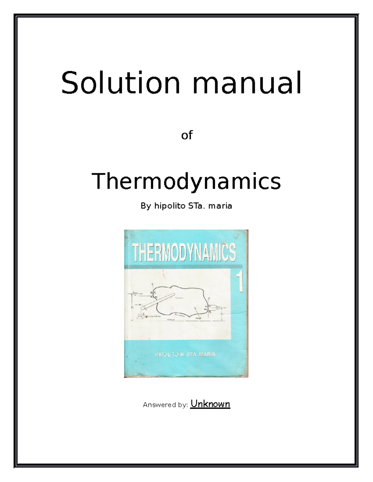 Thermodynamics 1 Solution Manual - Chapter 2 Answers and Problems - Studocu