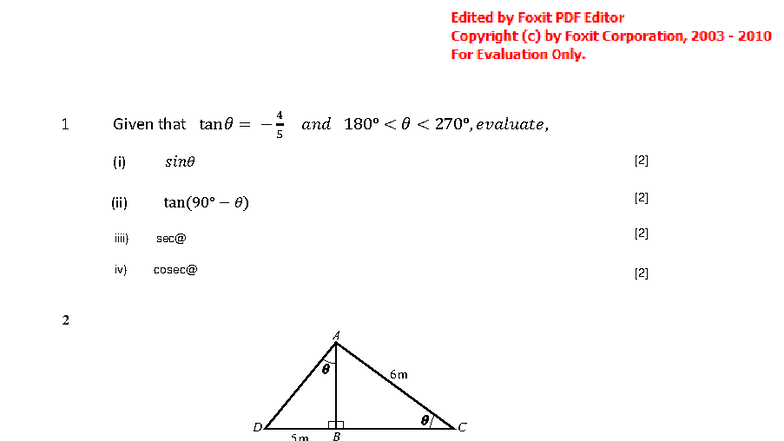 ADD MATH SEN 2 First TERM SEPT 2025 WORKSHEET - Studocu