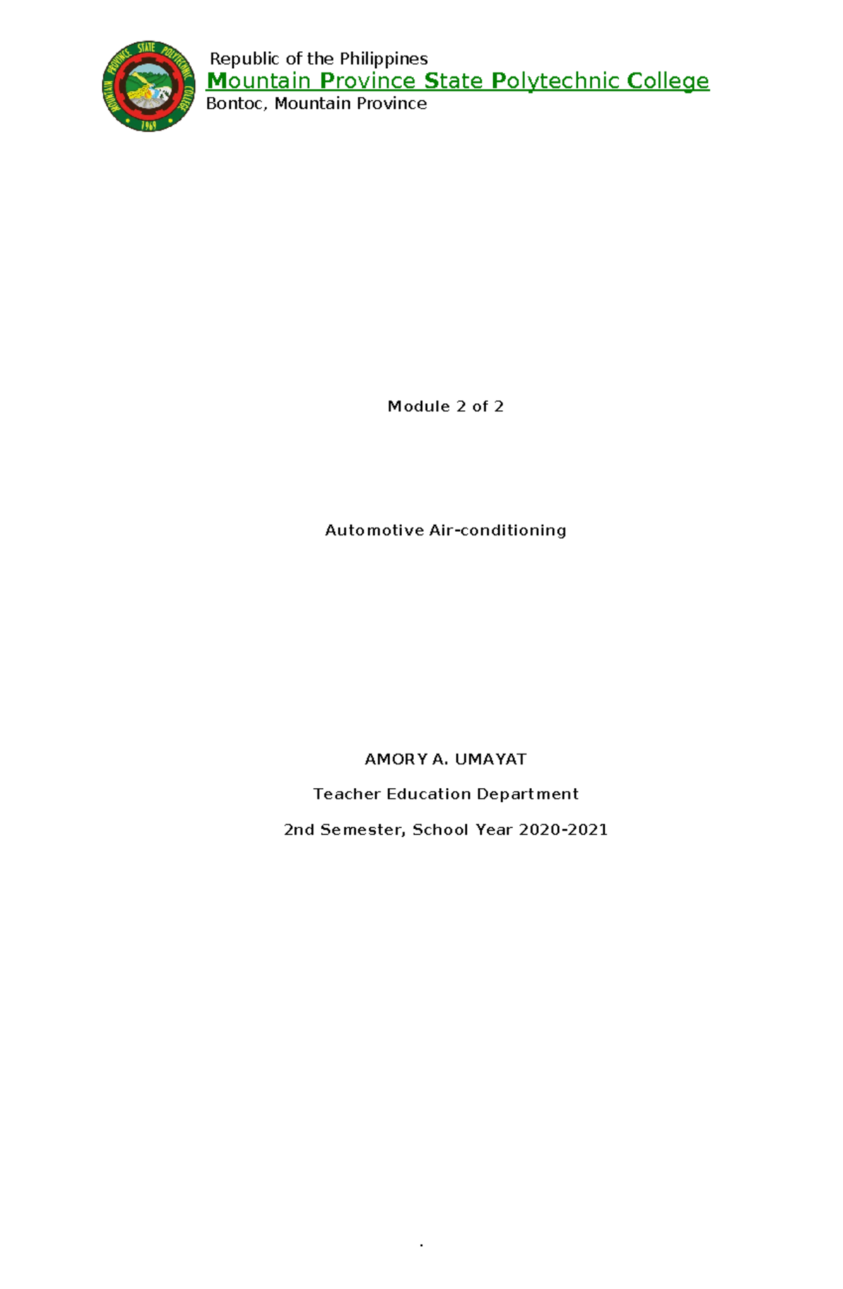 Automotive Air Conditioning Systems: Module 2 Overview and Theory - Studocu
