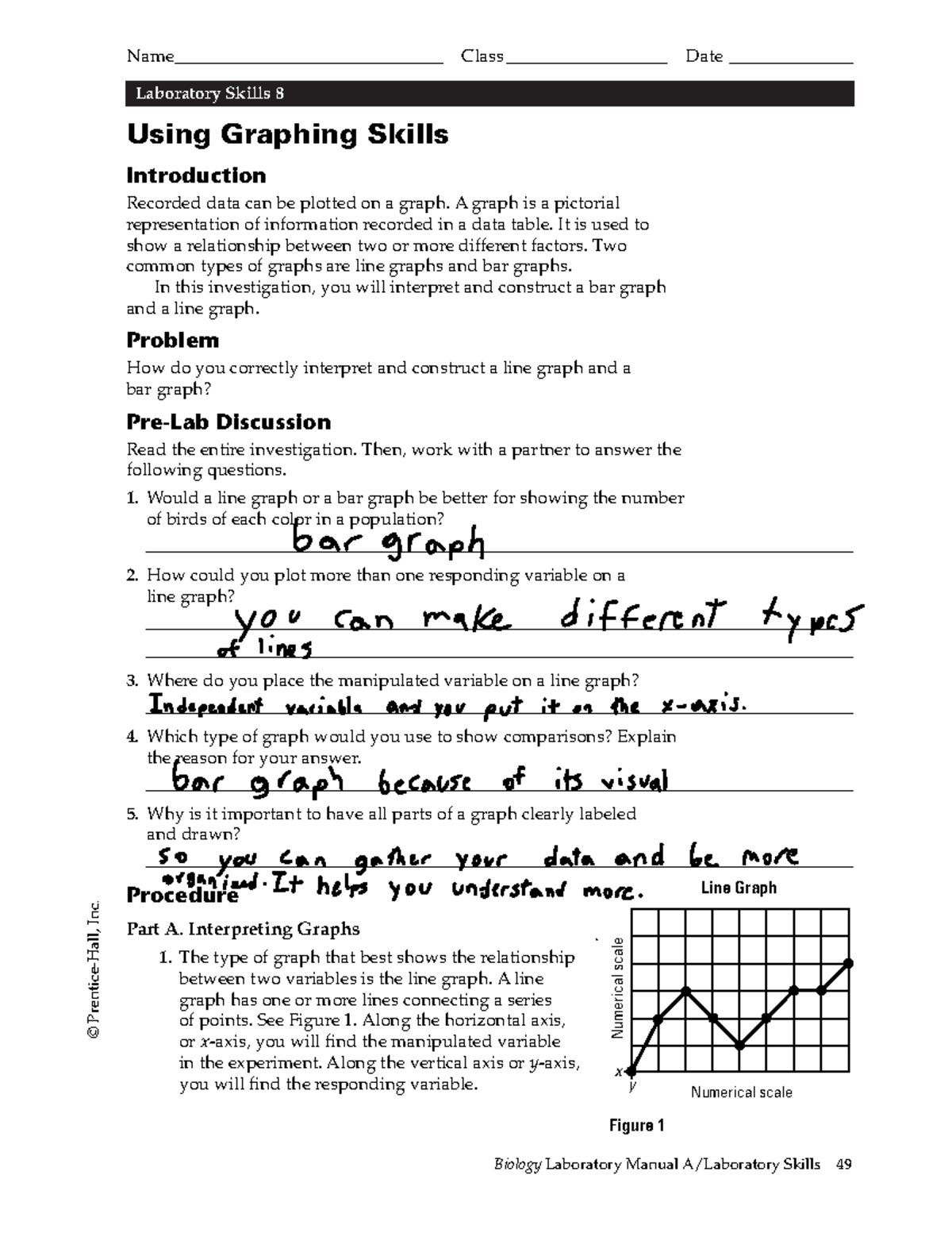 Laboratory Skills 8: Graphing Skills Lab - Interpreting & Constructing ...