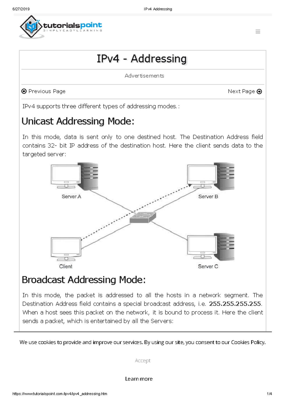 CS101 Final Exam Notes: IPv4 Addressing Modes Explained - Studocu