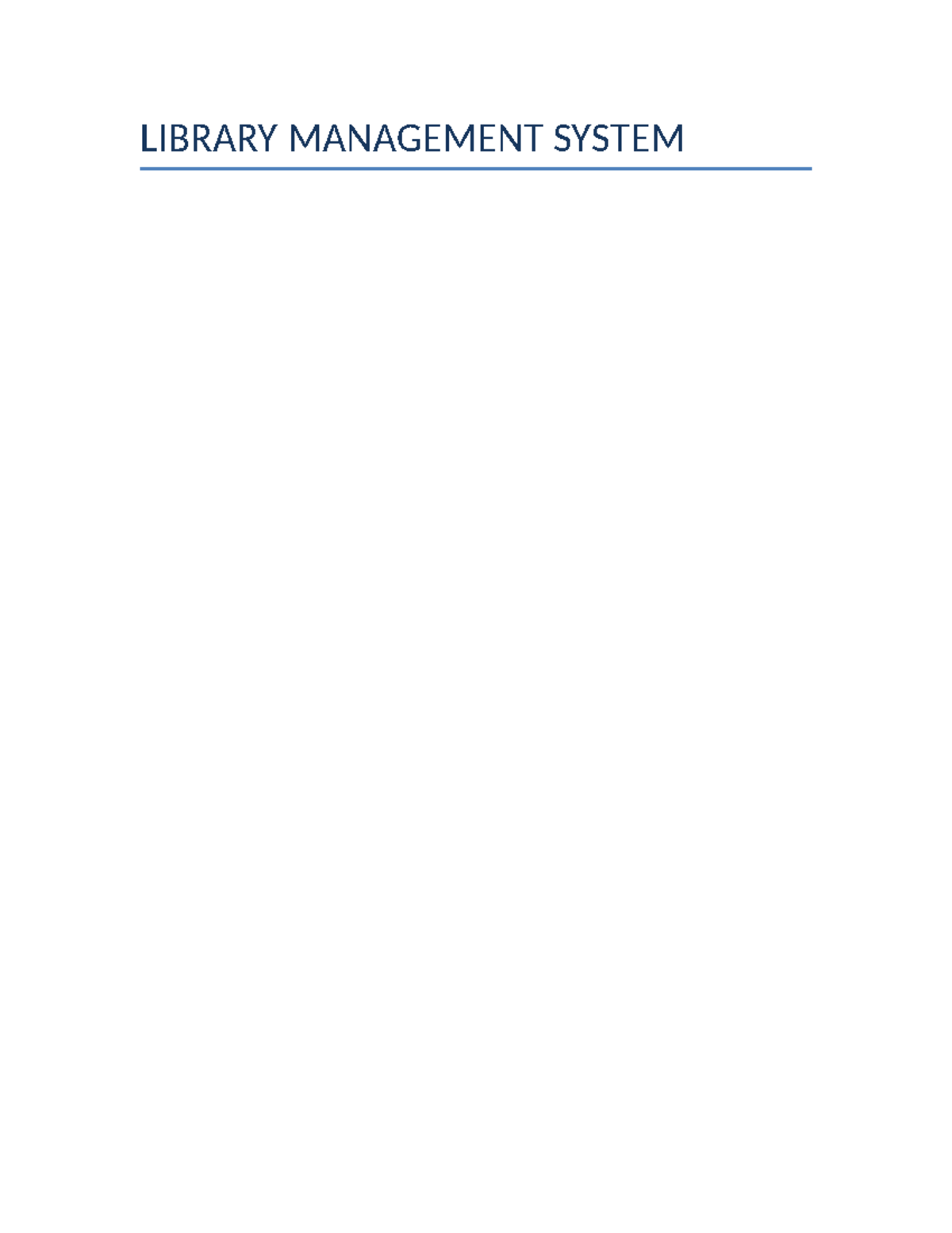 LIBRARY MANAGEMENT SYSTEM Full Project Overview and Features - Studocu