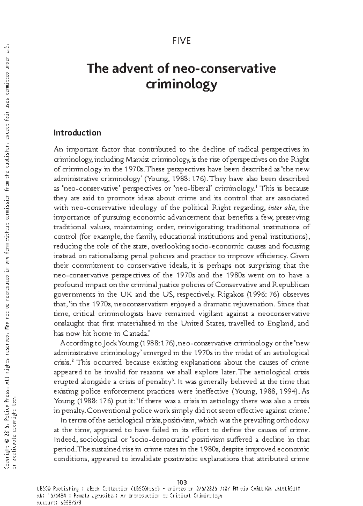 Neo-Conservative Criminology: Rational Choice & Routine Activity ...