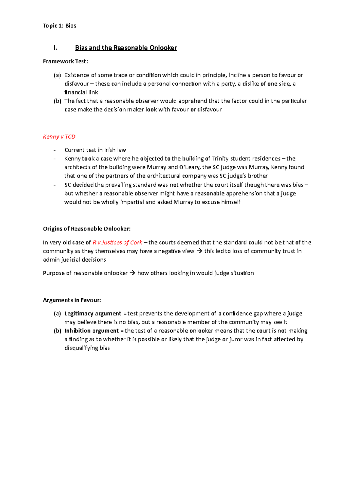 Study Notes Bias Overall Summary Of The Topic Of Bias I Bias And